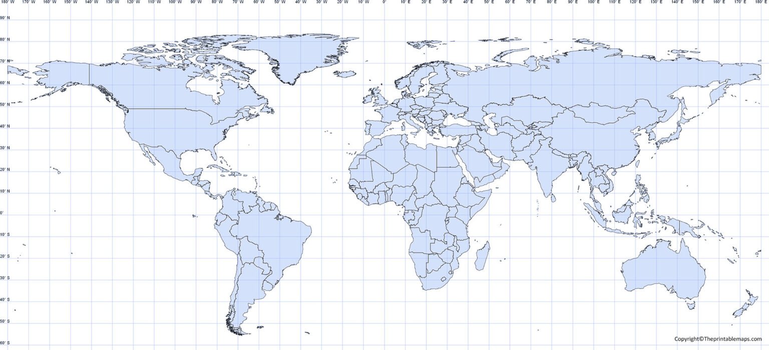 World Latitude and Longitude Map | Global Grid System