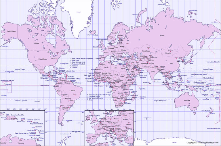 World Latitude and Longitude Map | Global Grid System