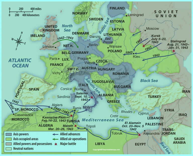 World War 2 Map | Historical Battles & Allies