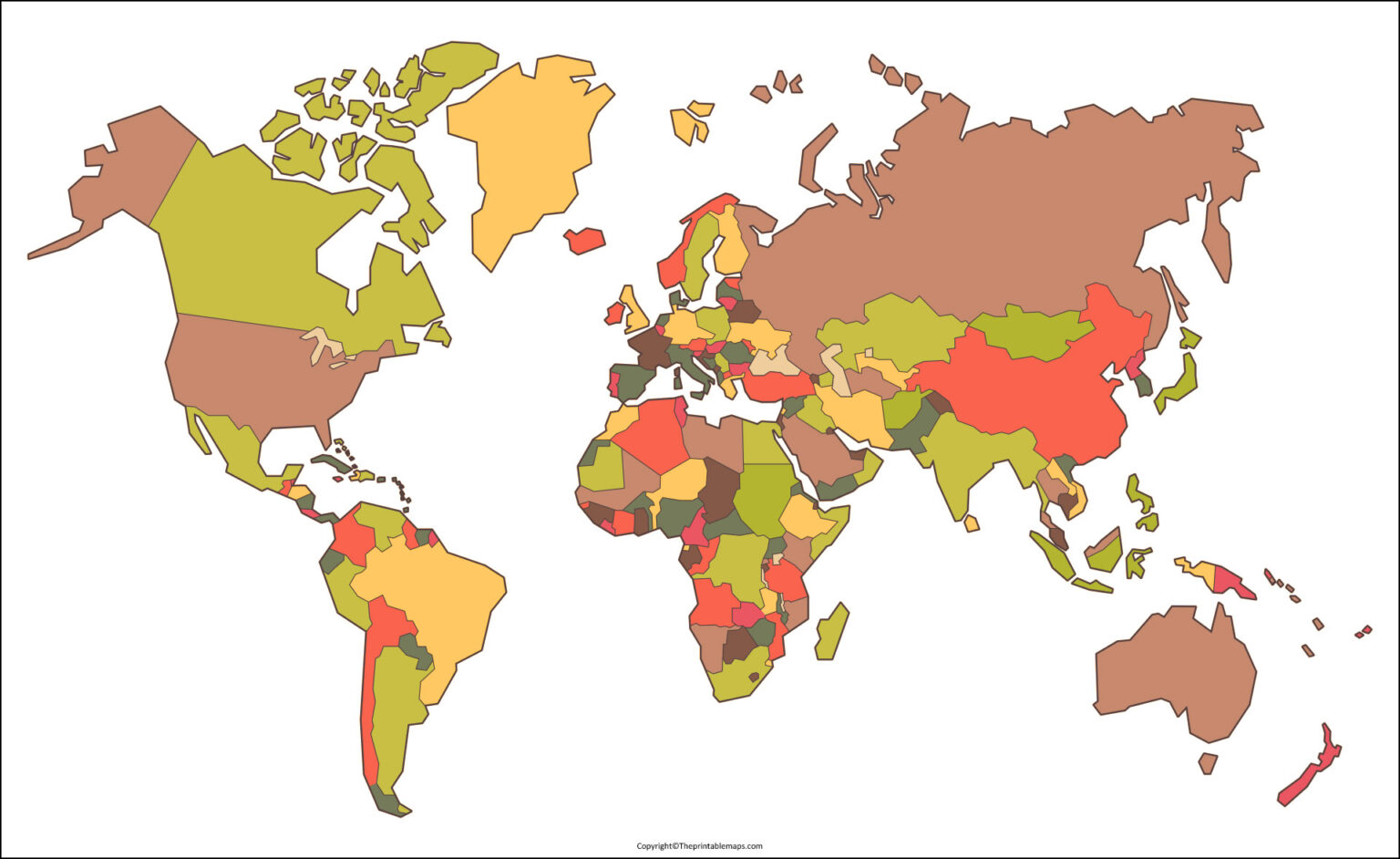 World Map without Names | Clean Map Design