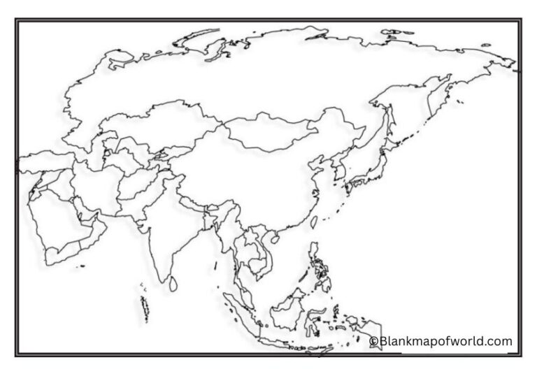 Blank Map of Asia | Educational Outline for Study