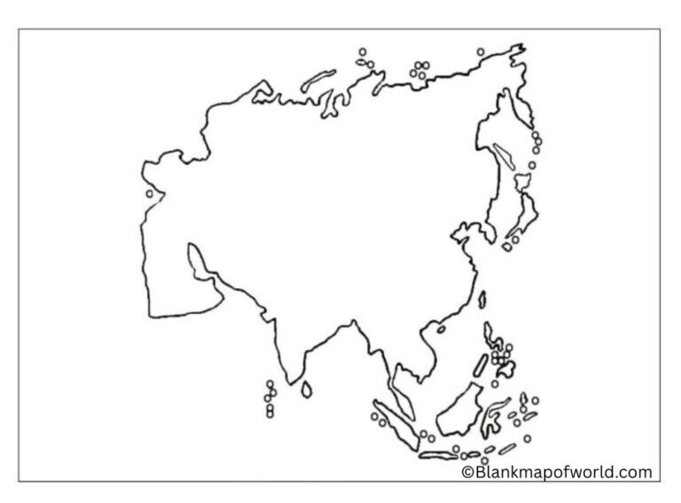 Blank Map of Asia | Educational Outline for Study