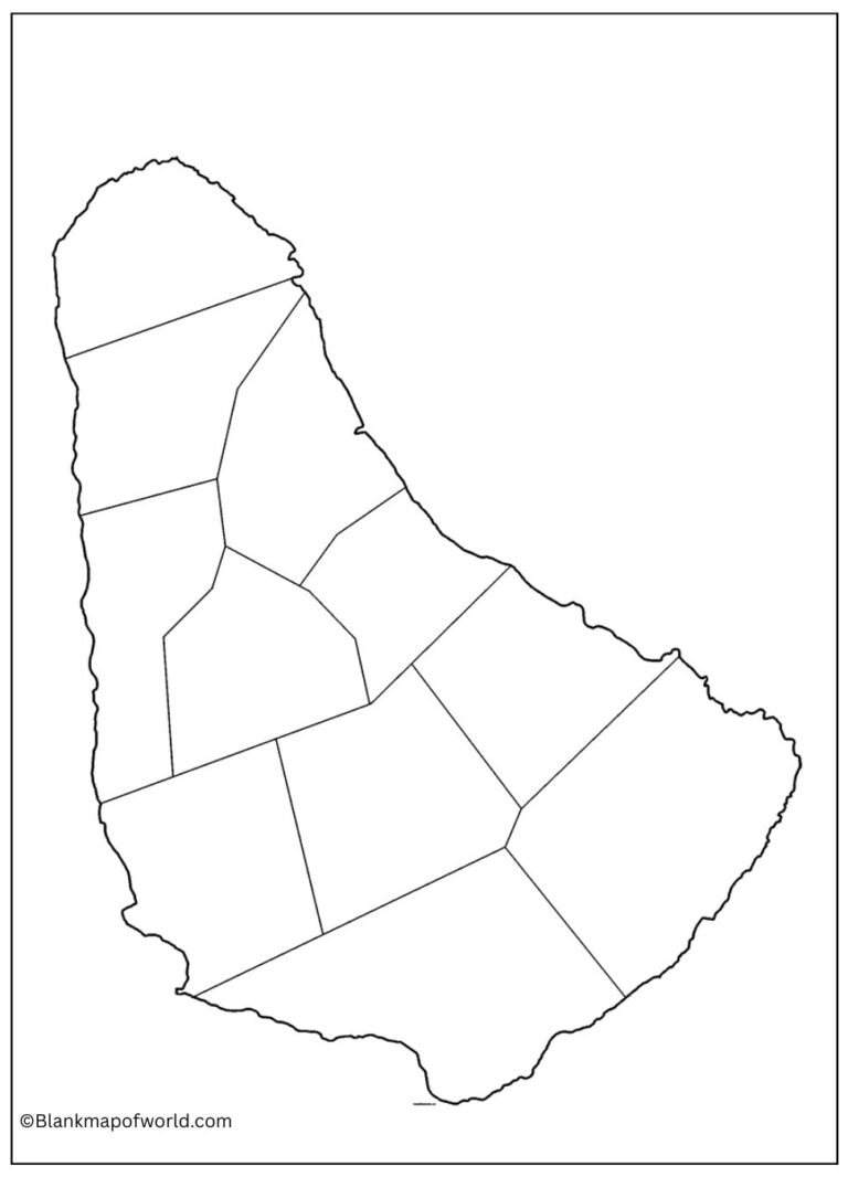 Blank Map of Barbados | Educational Outline Map