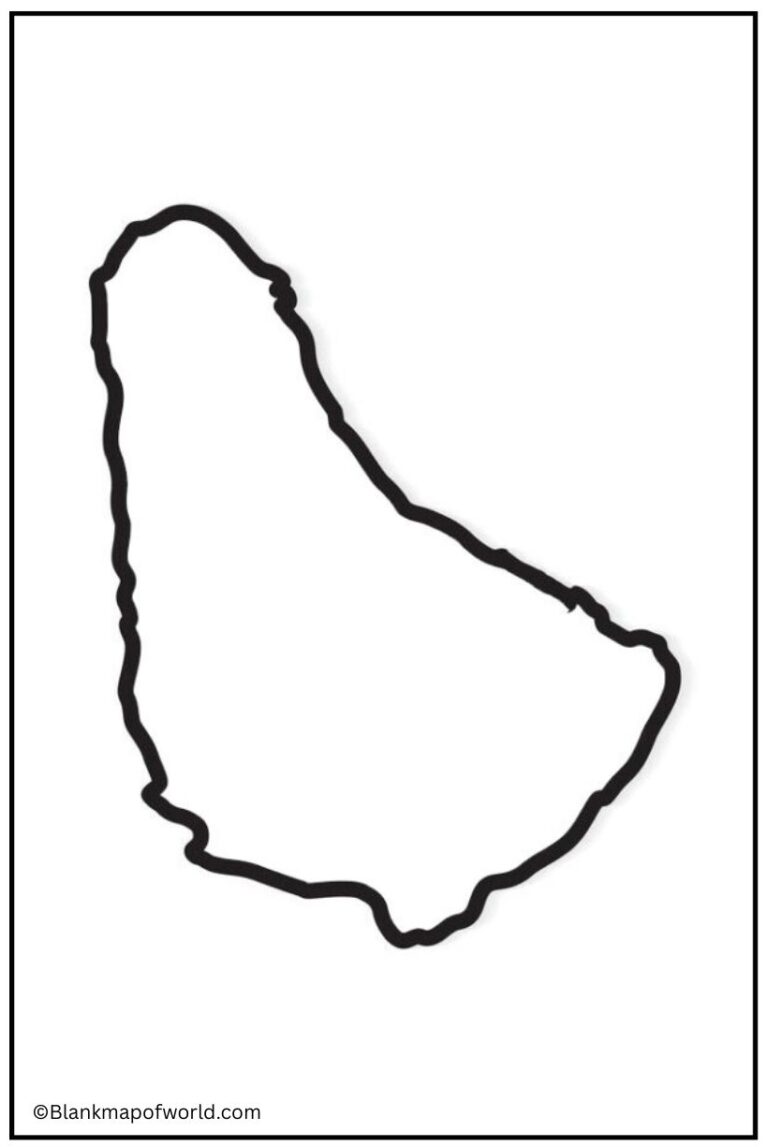 Blank Map of Barbados | Educational Outline Map
