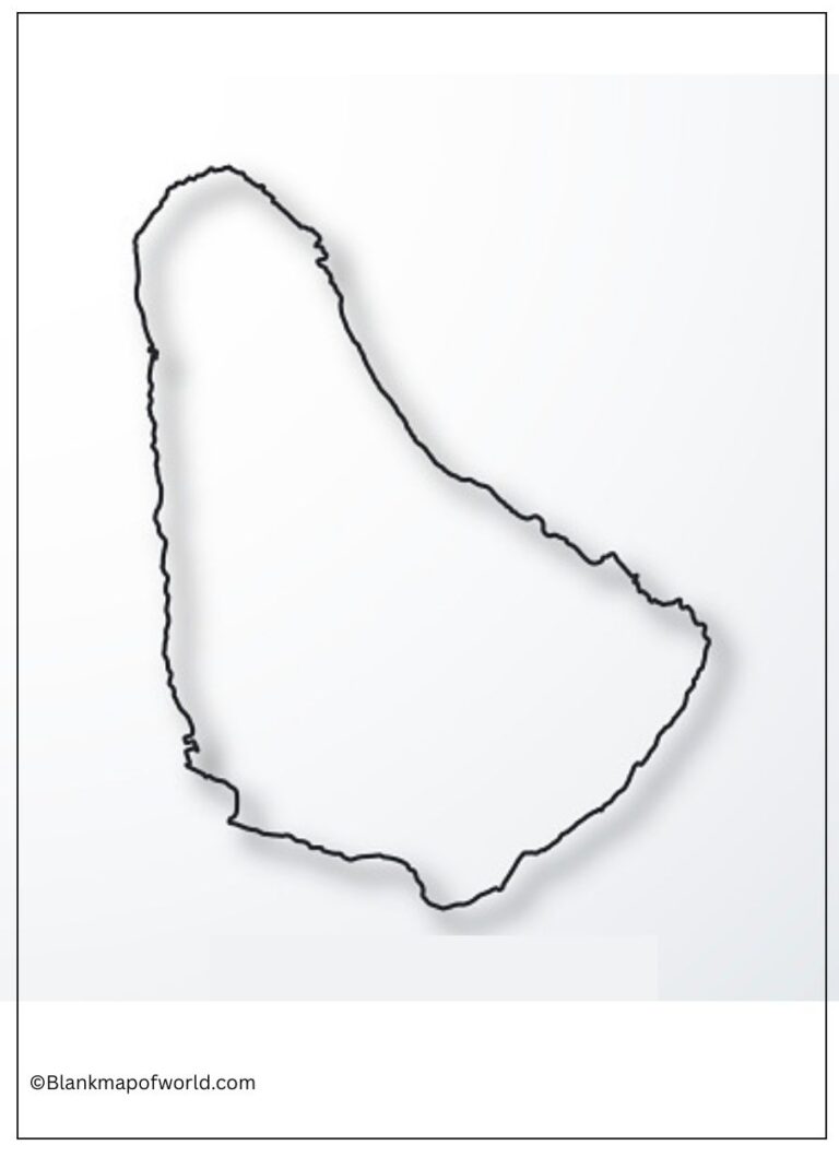 Blank Map of Barbados | Educational Outline Map