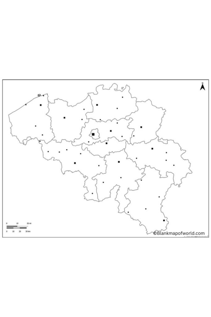 Blank Map of Belgium | Geography Outline Map