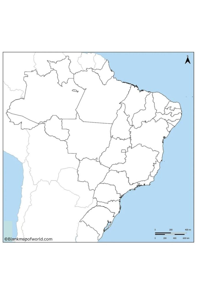 Blank Map of Brazil | Outline Map for Learning