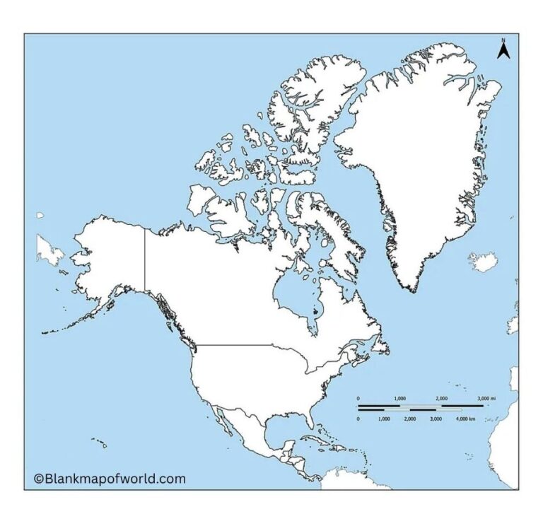 Blank Map of North America | Outline for Study Use