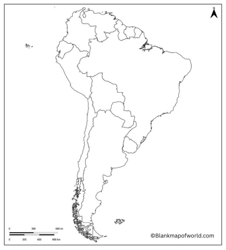 Blank Map of South America | Educational Outline Map