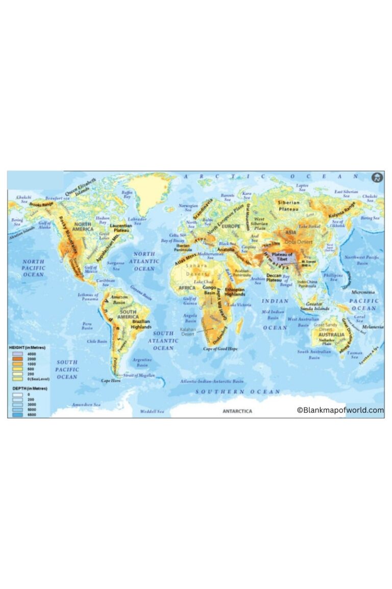 World Physical Map | Mountains, Rivers & Terrain