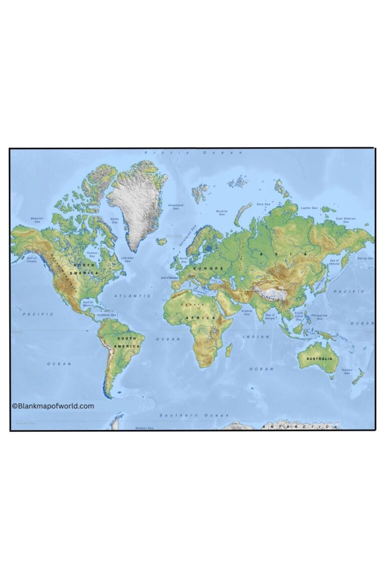 World Physical Map | Mountains, Rivers & Terrain
