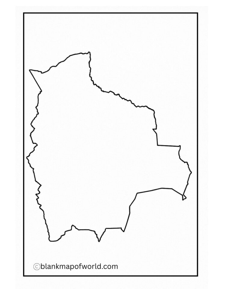 Blank Map of Bolivia | Geography Study Outline Map