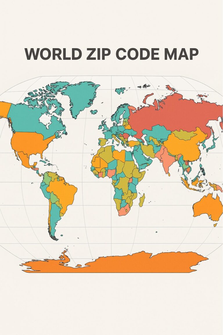 World Zip Code Map | Global Postal Code Zones