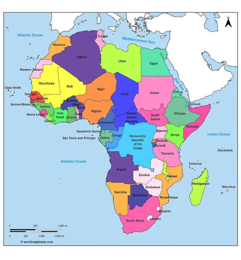 Labeled Map of Africa | Countries & Features