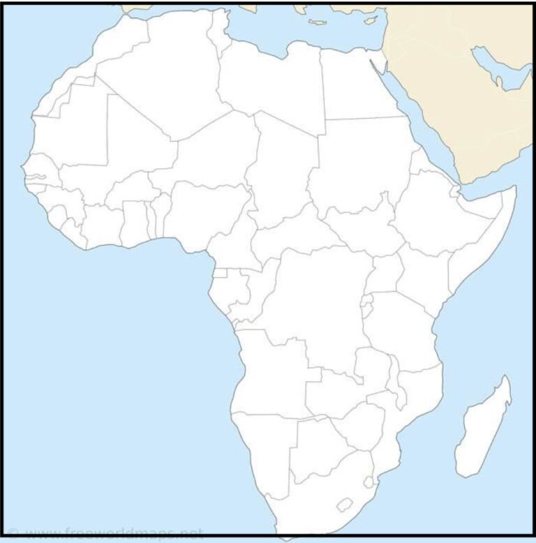 Blank Map of Africa | Printable Geography Outline