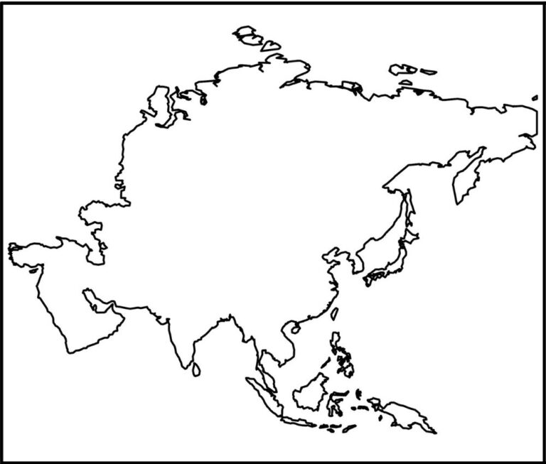 Blank Map of Asia | Educational Outline for Study