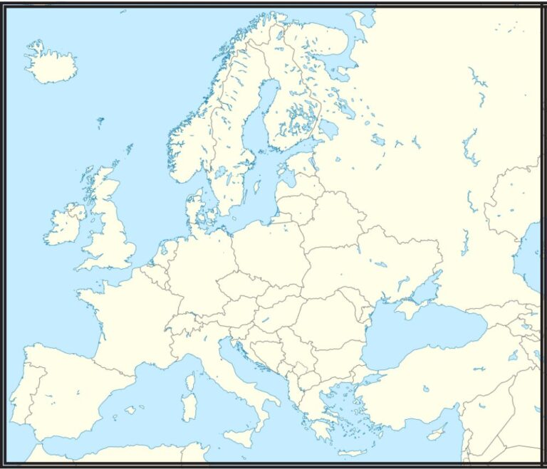 Blank Map of Europe | Printable Outline for Study