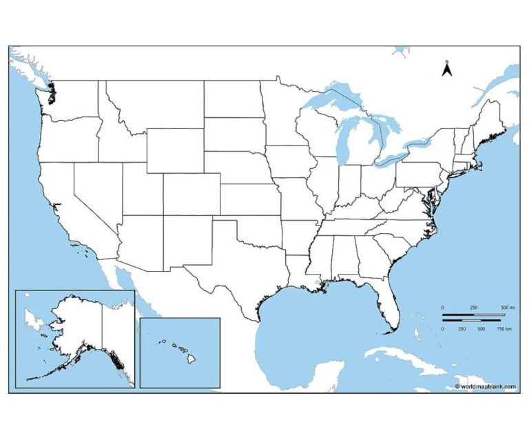 Blank USA Map | States and Borders Outline