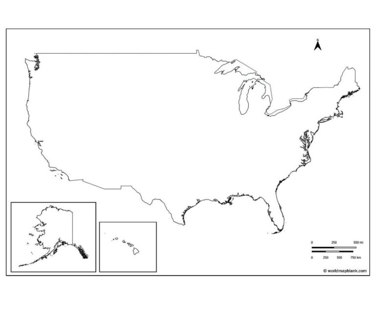Blank USA Map | States and Borders Outline