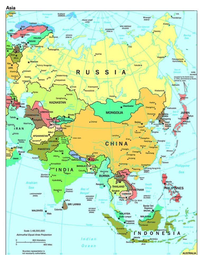 Asia Political Map | Countries & Borders Overview
