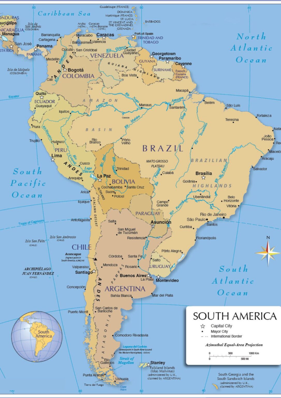 Political Map of South America | Nations & Capitals