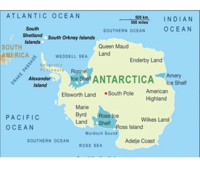 Labeled Map of Antarctica | Key Places & Features