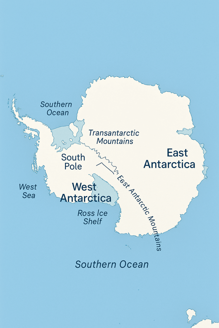 Labeled Map of Antarctica | Key Places & Features