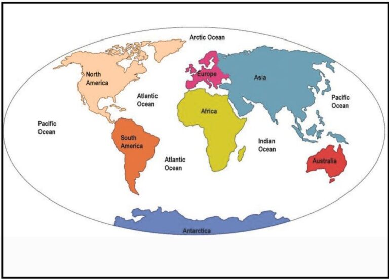 Labeled World Map | Countries, Cities & Oceans
