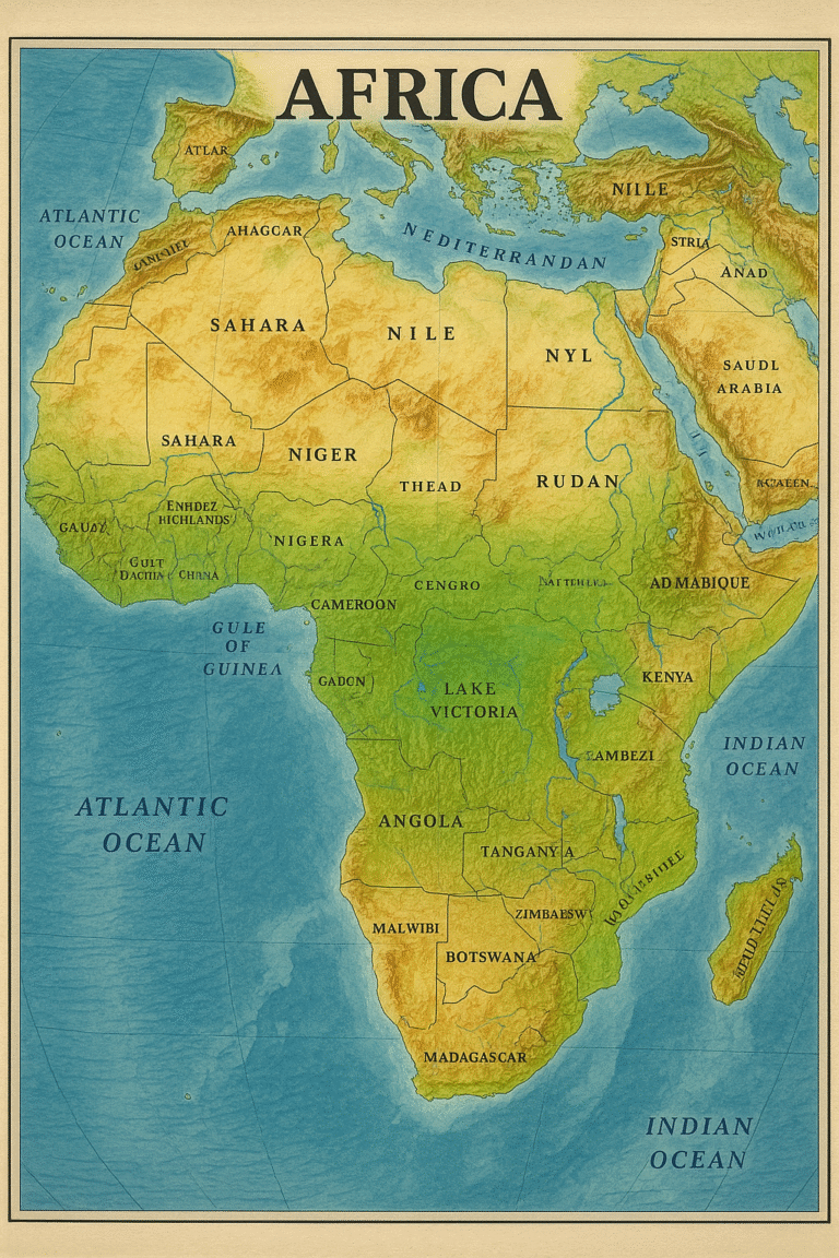Physical Africa Map | Landforms & Terrain