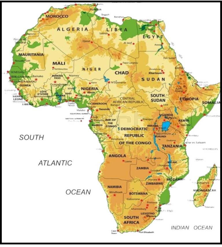 Physical Africa Map | Landforms & Terrain