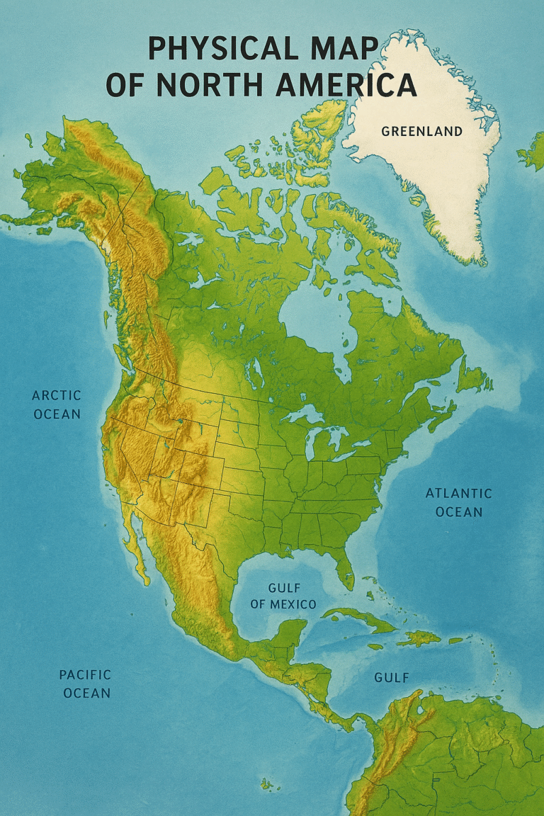 Physical Map of North America | Terrain Guide