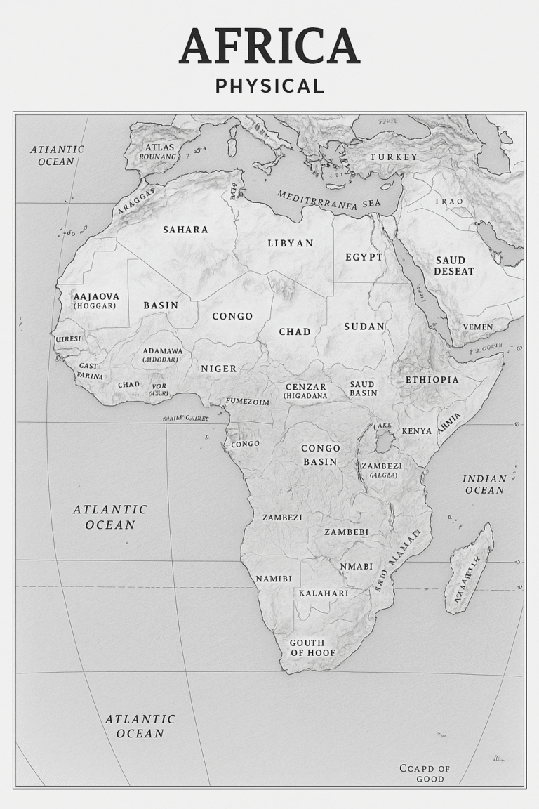 Physical Africa Map | Landforms & Terrain
