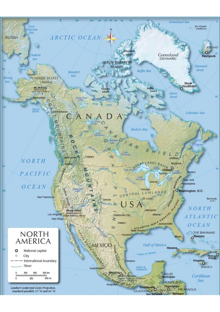 Physical Map of North America | Terrain Guide