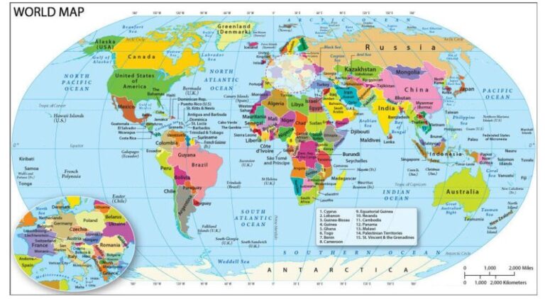World Political Map | Countries & Borders View