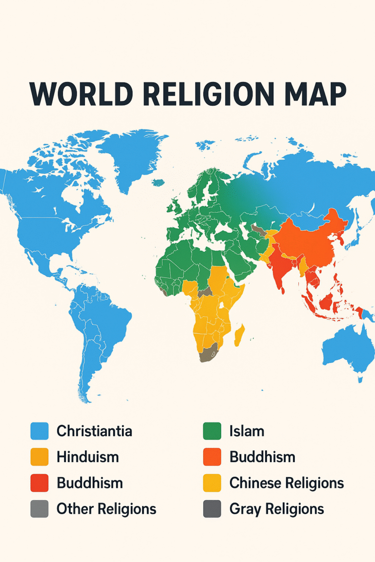 World Religion Map Faiths Across The Globe
