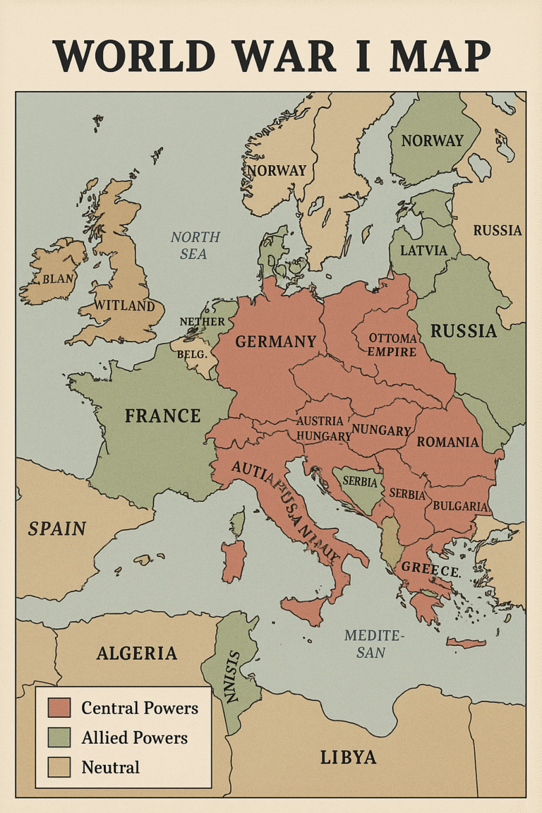 World War 1 Map | Tracing the Conflict's Geographic Impact