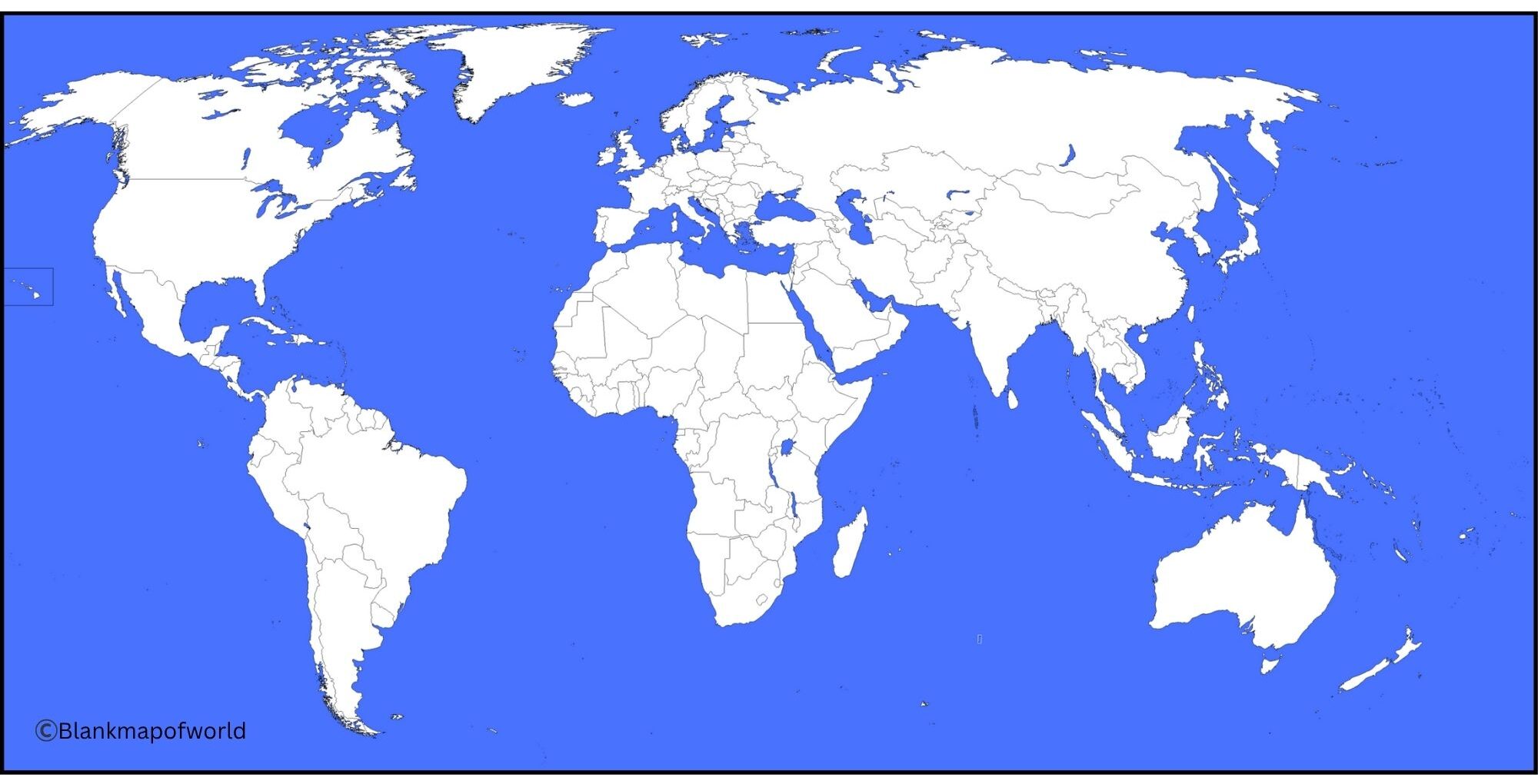 Blank World Map | Free Printable Unlabeled World Map